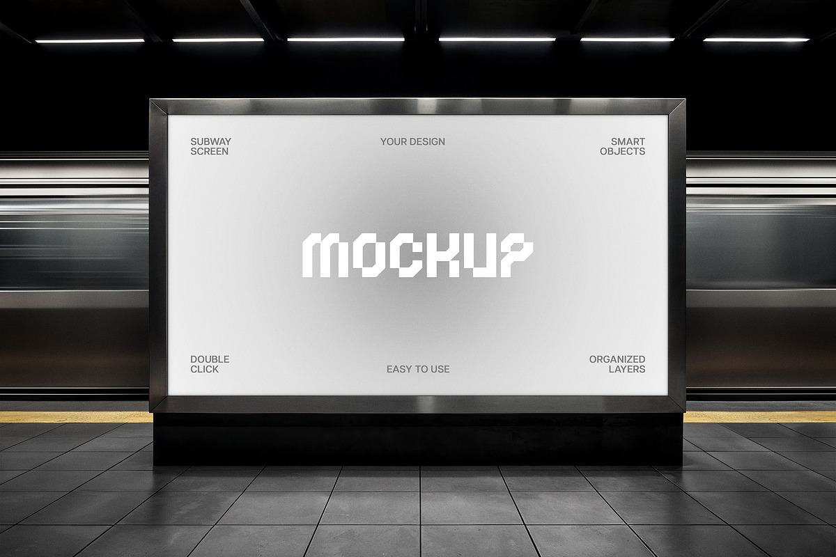 Metro Station Screen Mockup, an Advertising Mockup by Design Squad