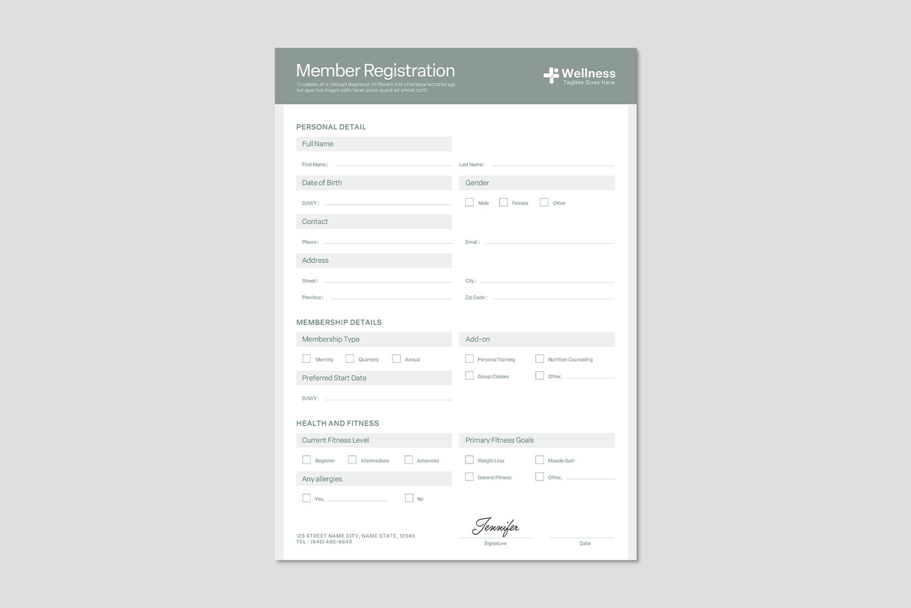 Member Registration Form Template, a Stationery Template by BrandPacks