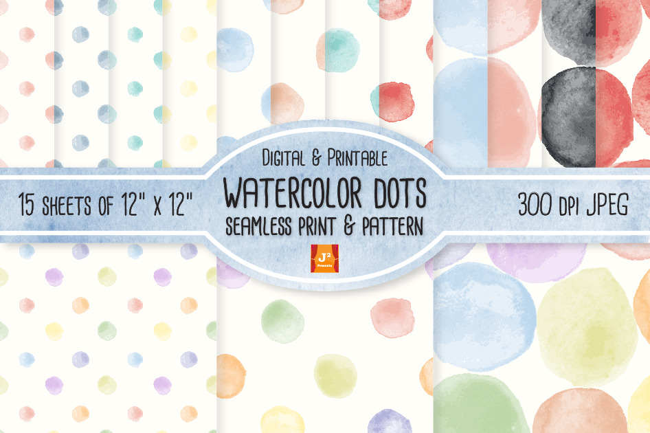 WatercolorDot Seamless Digital Paper, a Pattern Graphic by JSquarePresents