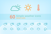 60 Simple Weather Icons, an Icon by danvierich