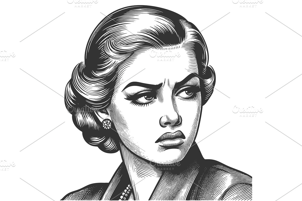 Woman with disgust and disdain, a Person Illustration by AlexArt