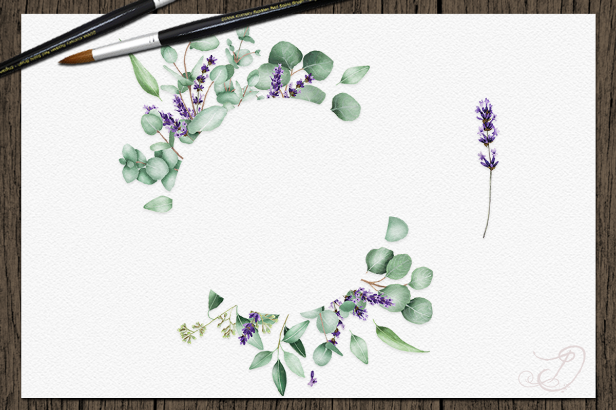 Eucalyptus Lavender Clip Art, a Decorative Illustration by DioFlow ...