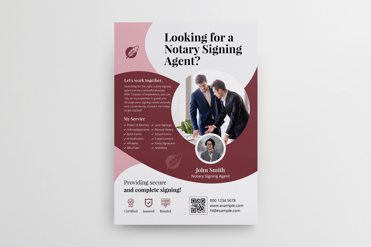 Notary Service Flyer Canva Template, a Flyer Template by DesignOriel
