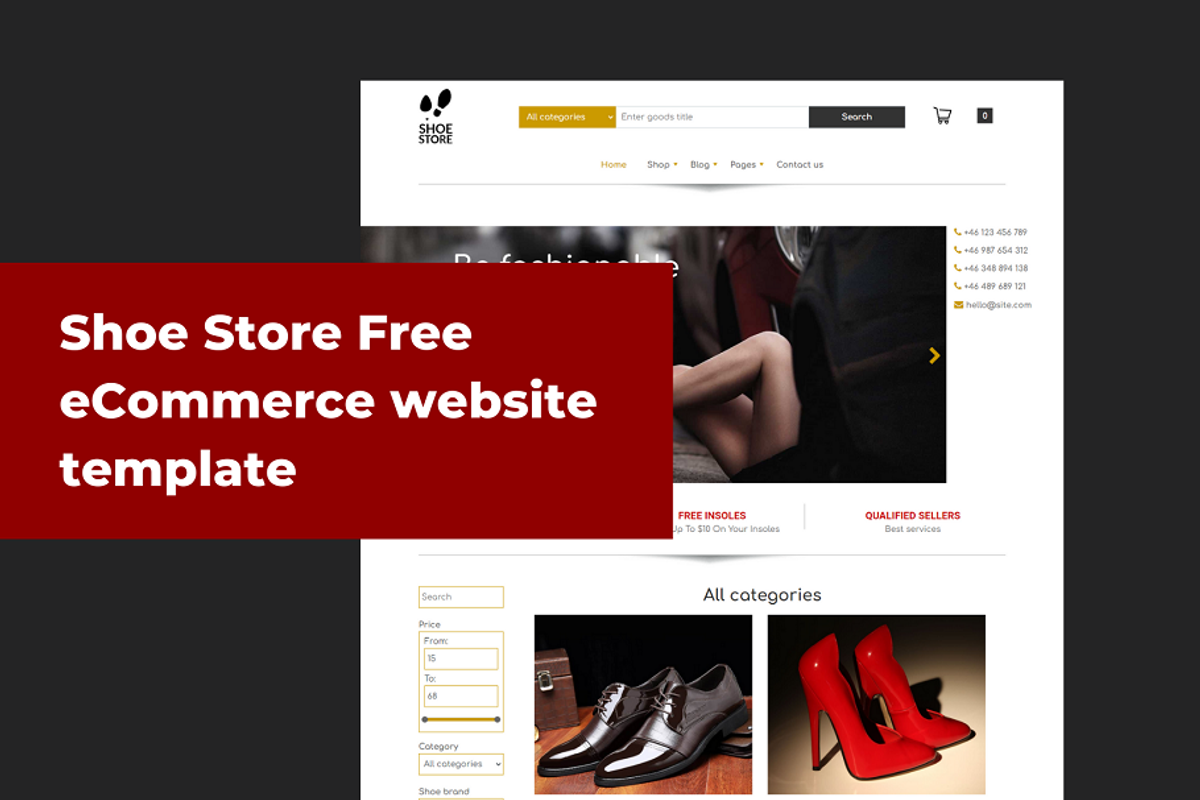 Free eCommerce template-Shoe Store