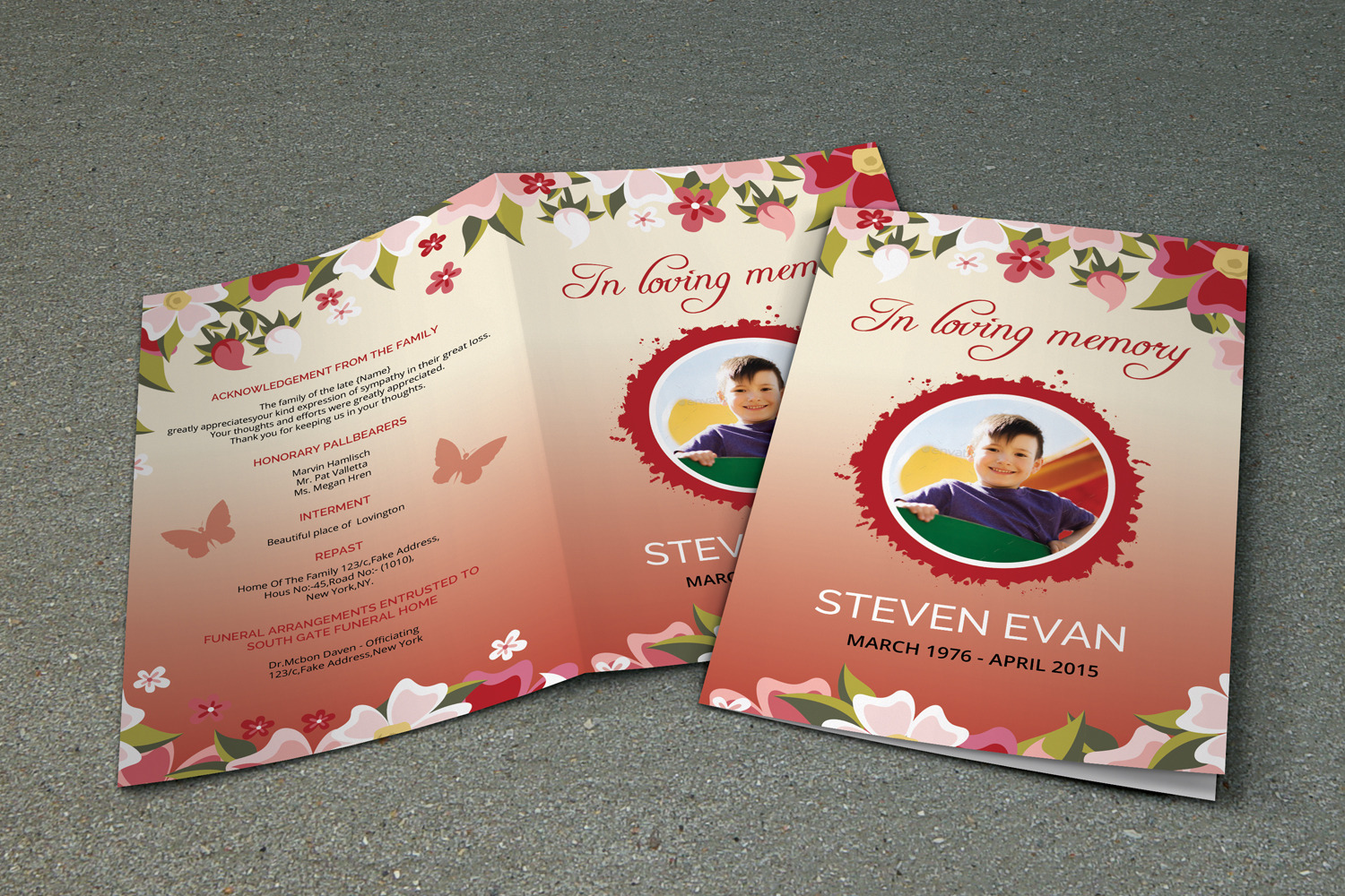 Child Funeral Program Template-V249, a Brochure Template by Template ...