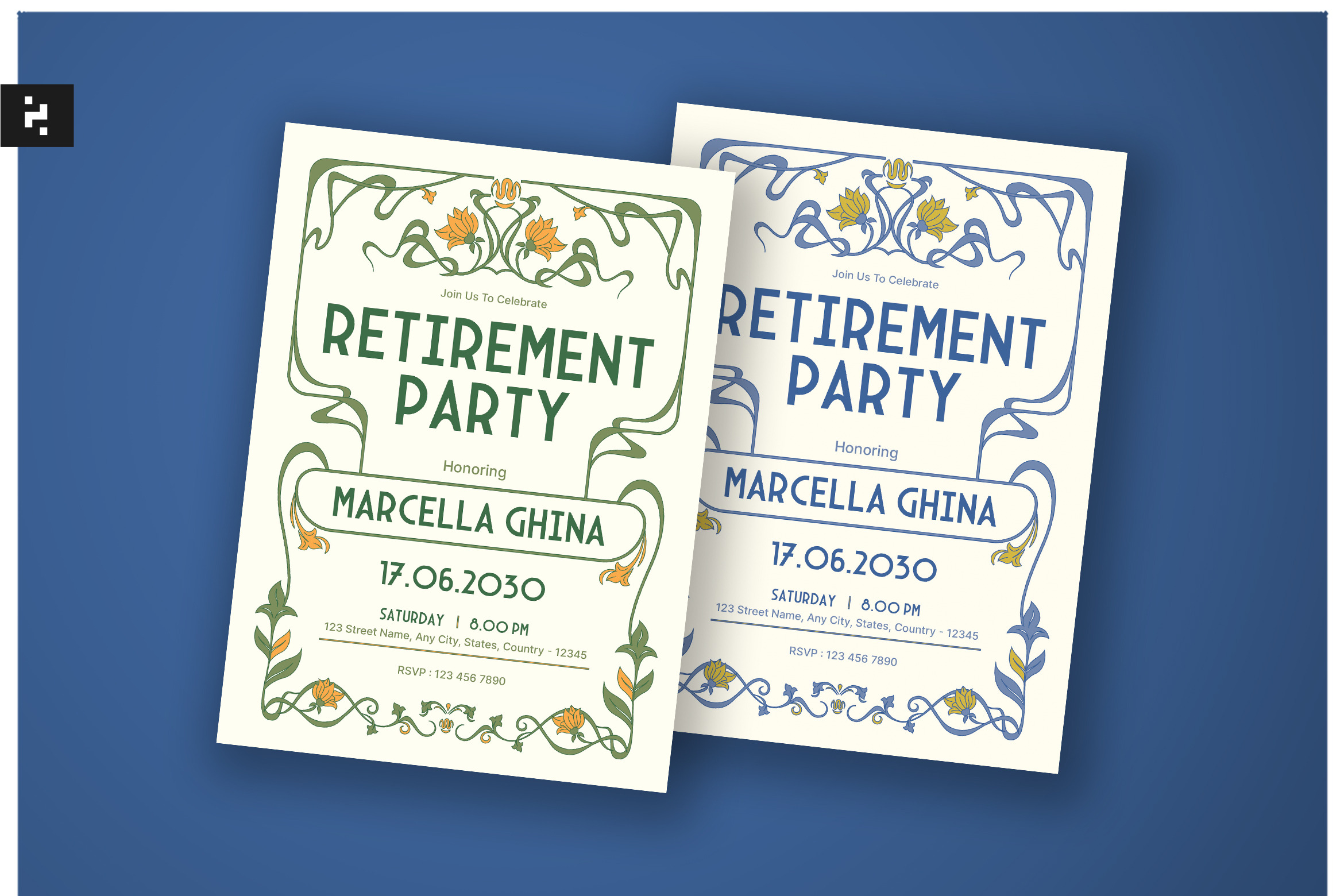 Retirement Party Invitation | Card Templates ~ Creative Market