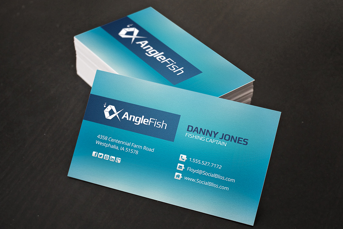 Fishing Charter Business Cards, a Business Card Template by Creativenauts
