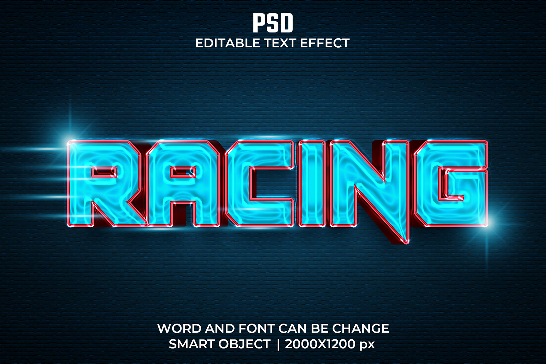 Racing 3d Editable Psd Text Effect, a Layer Style Add-On by bdrobin