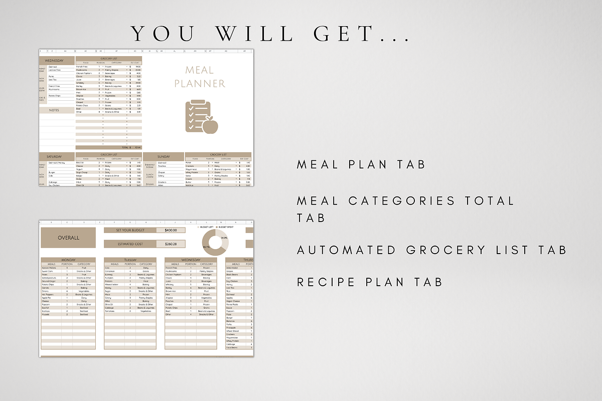 Digital Menu Template Google Sheets, a Templates & Theme by BRANDcontent