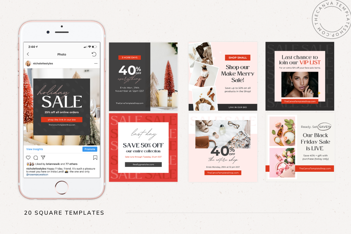 The Sale Promo Canva Template Pack, a Social Media Template by The ...