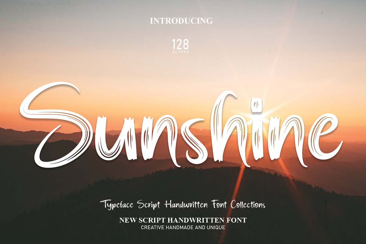 Sunshine | Script Font, a Script Font by Scratchones