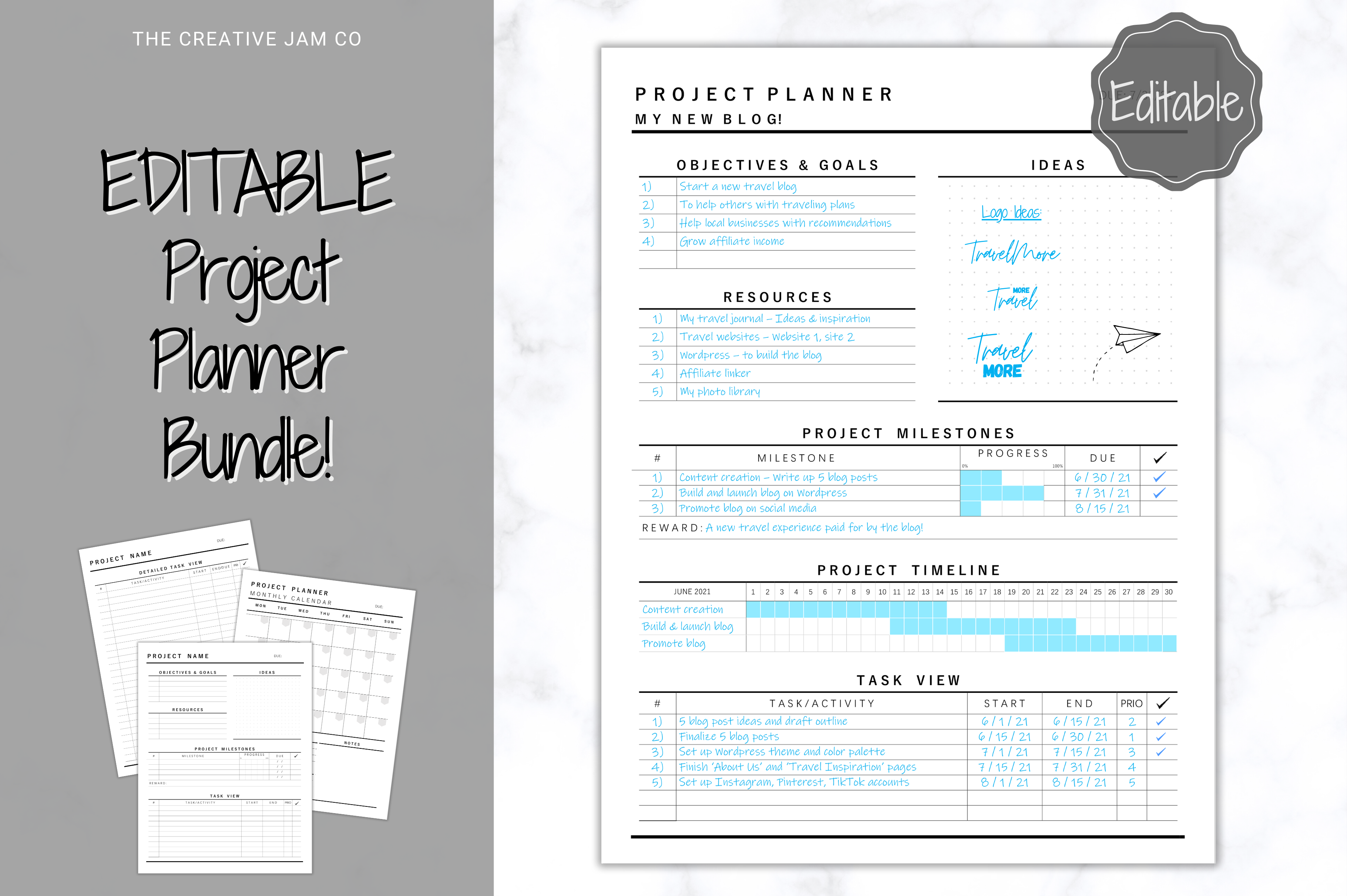 Project Planner Printable Bundle! | Creative Market