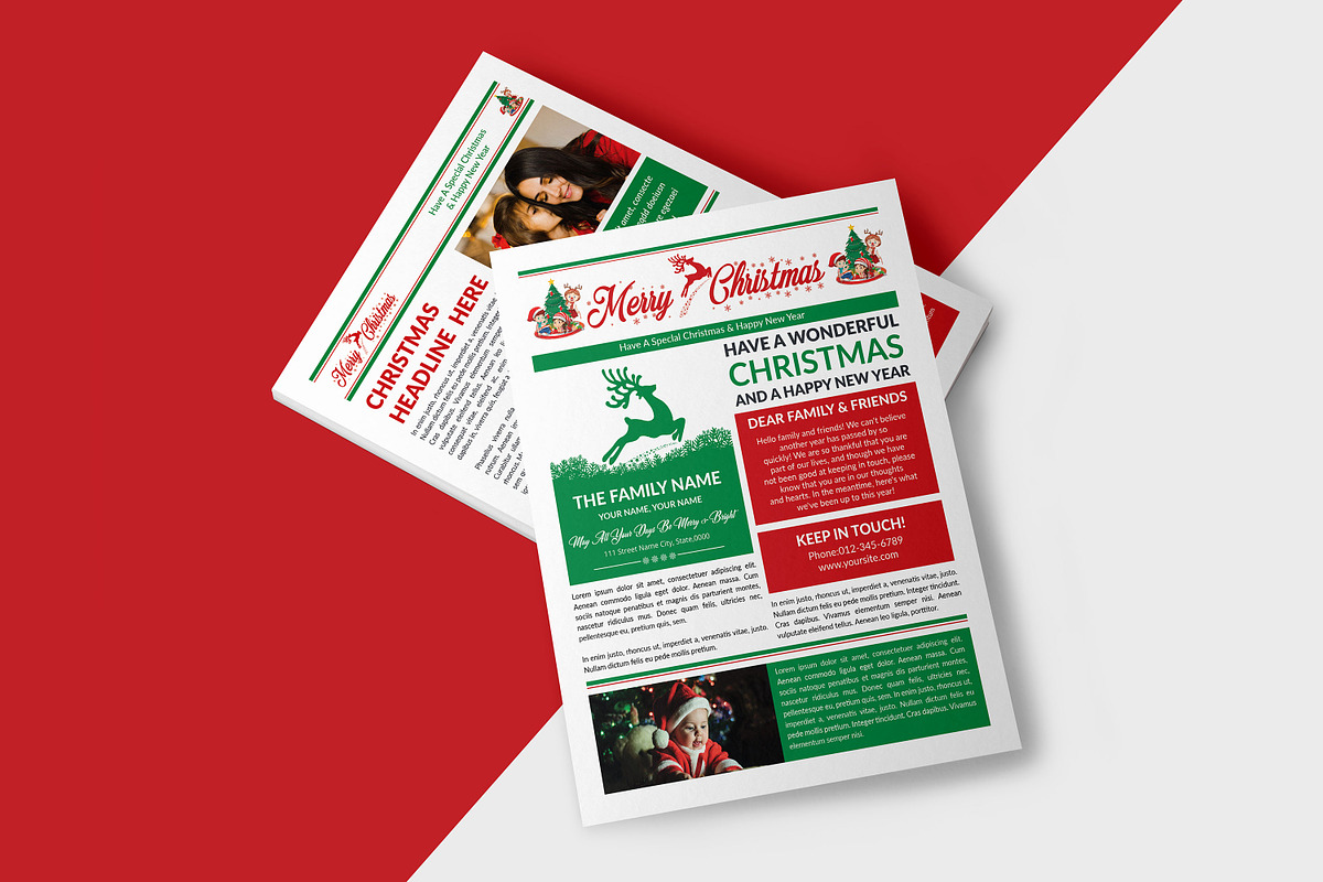 Christmas Newsletter Template, a Stationery Template by Ultimate ...