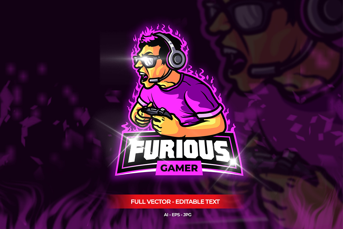 Furious Gamer Esport Logo, a Branding & Logo Template by Silpin