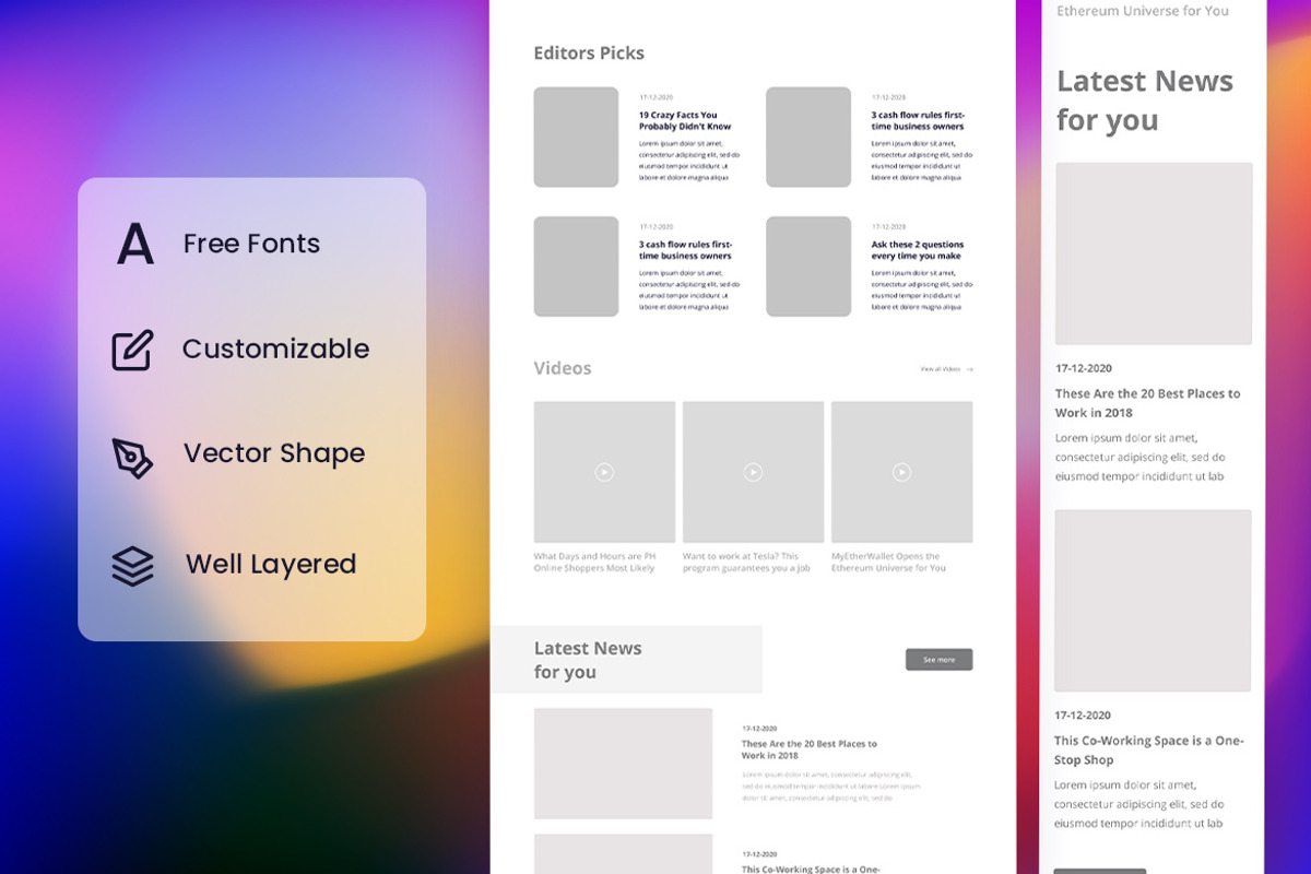 Newspaper Wireframe Website