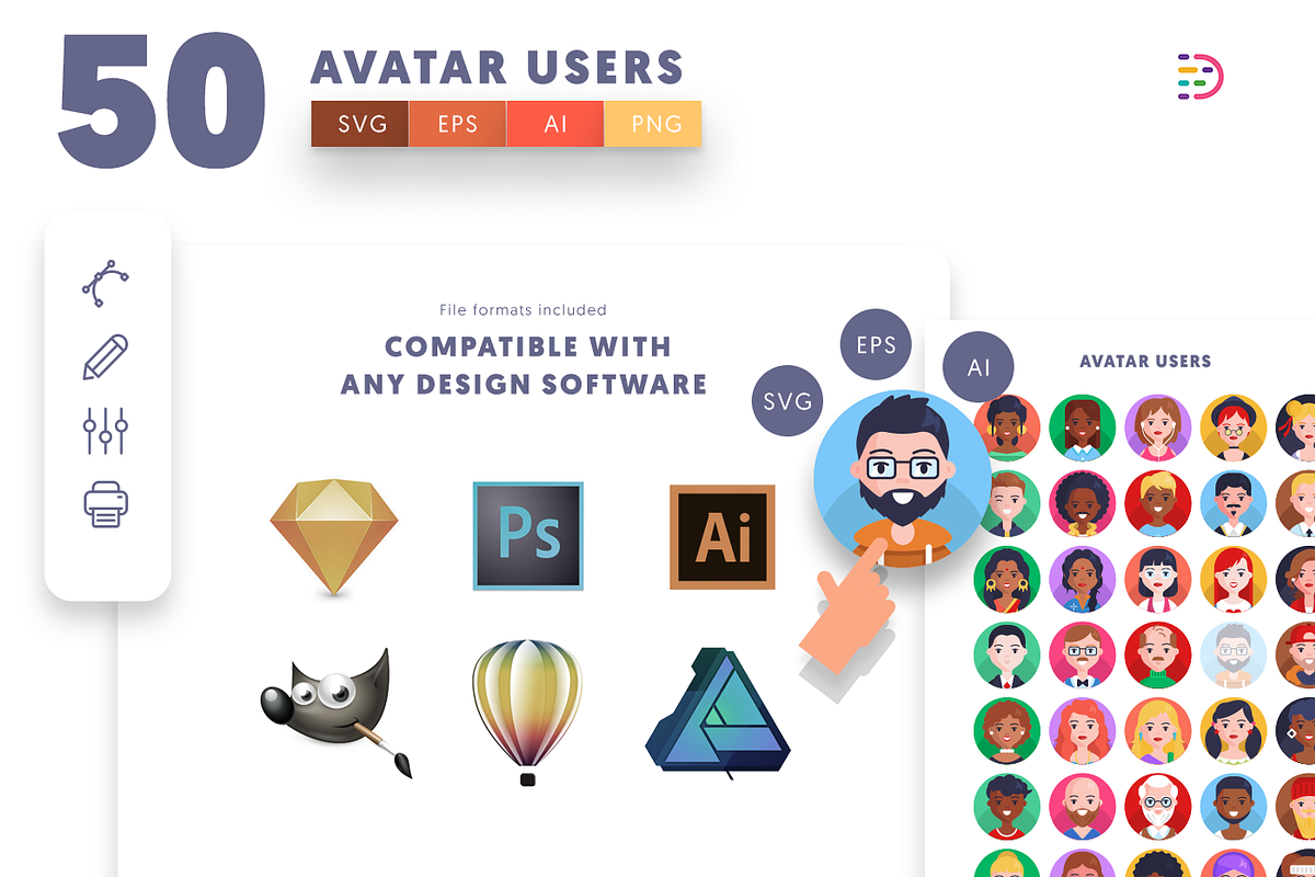 Avatar Users Icons | Download SVG, PNG, EPS Icons