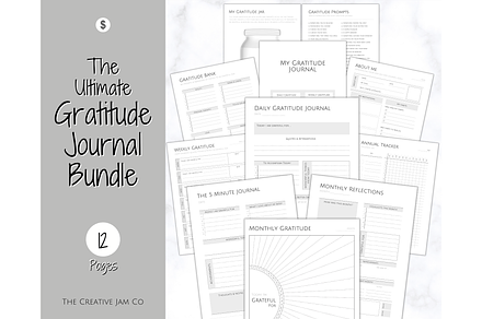 Printable Gratitude Journal BUNDLE | Creative Market