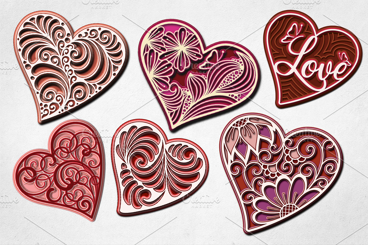 Fancy Hearts Dingbat Font, a Symbol Font by Digital Typeface Studio
