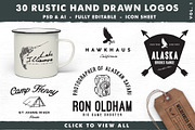 30 Rustic Hand Drawn Logos, Vol. 1, a Branding & Logo Template by ...