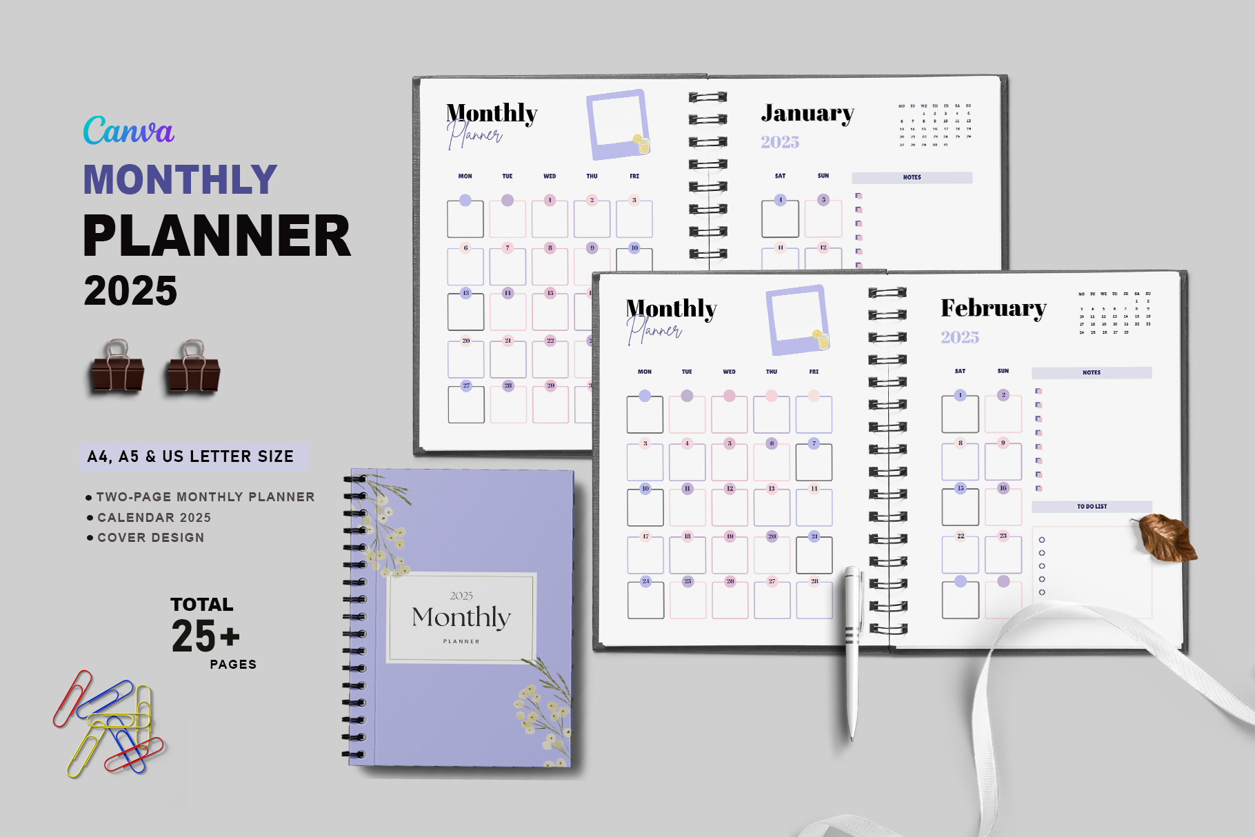 Ultimate Monthly Planner Bundle 2025, a Stationery Template by Design ...