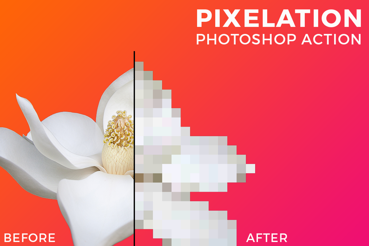 Pixelation Photoshop Action, an Action Add-On by maximakesthings