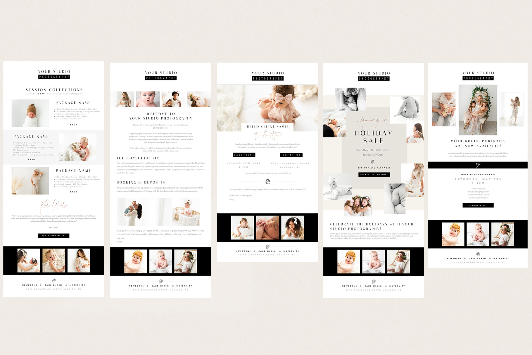 Photo Email Template Bundle, an Email Template by By Stephanie Design ...