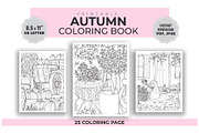 autumn scene Coloring page | Seasonal Illustrations ~ Creative Market