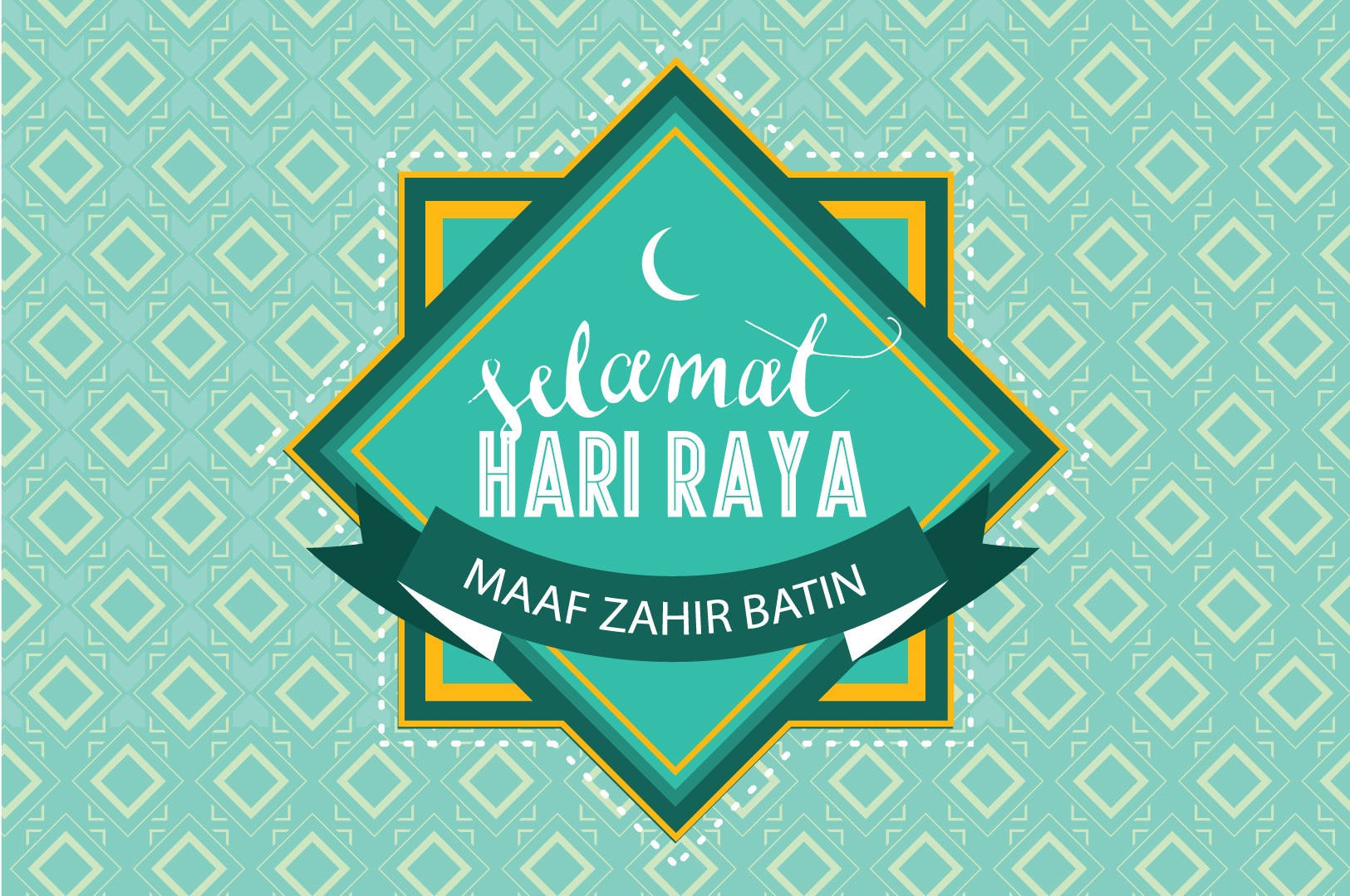 hari raya greeting template vector, an Illustration by lyeyee