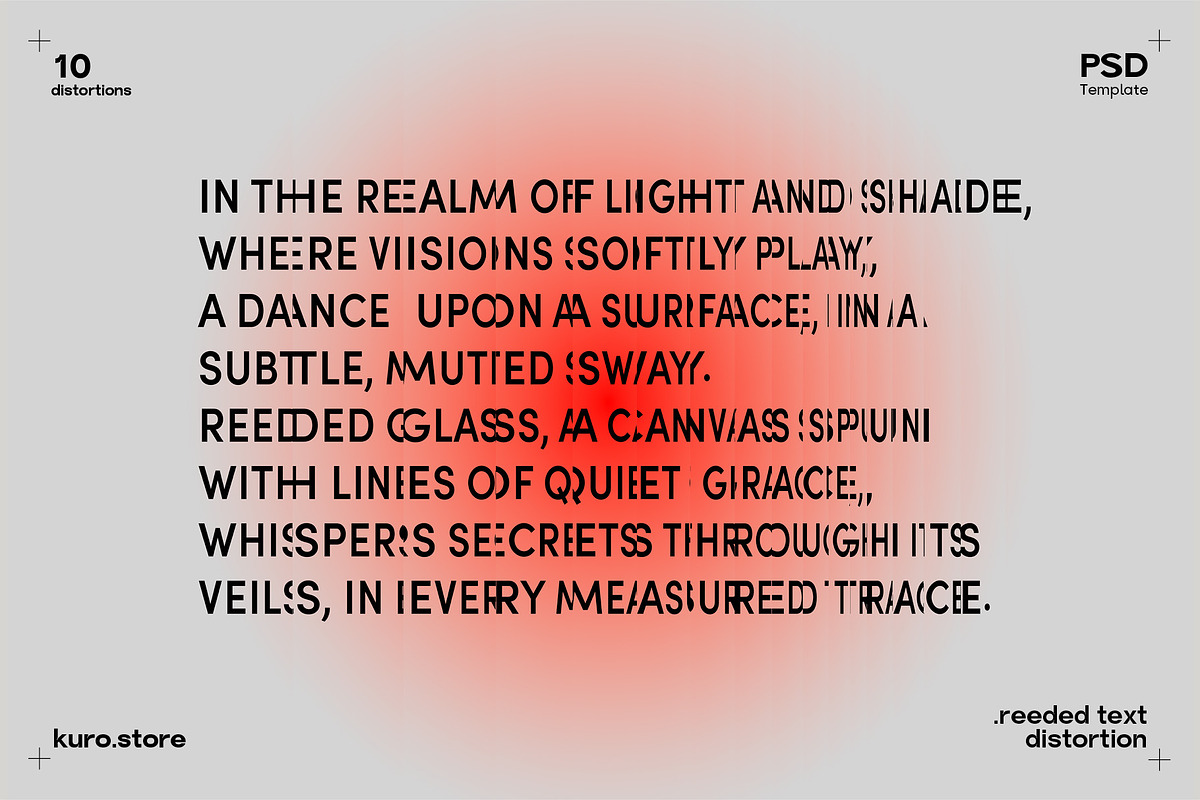 Reeded Text Distortion Effect, a Texture Graphic by kuro