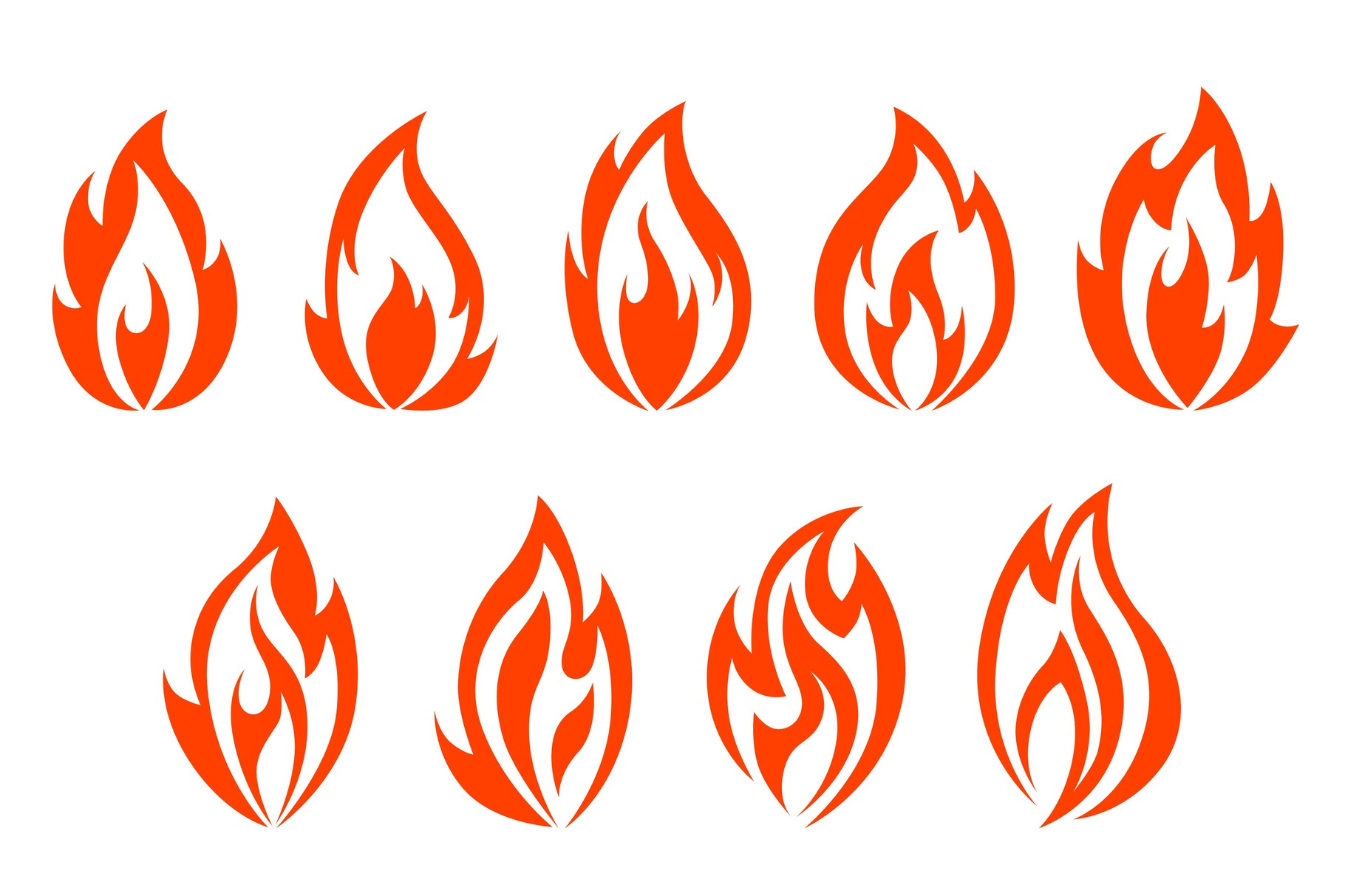 Fire flames symbols, an Illustration by Buch&Bee