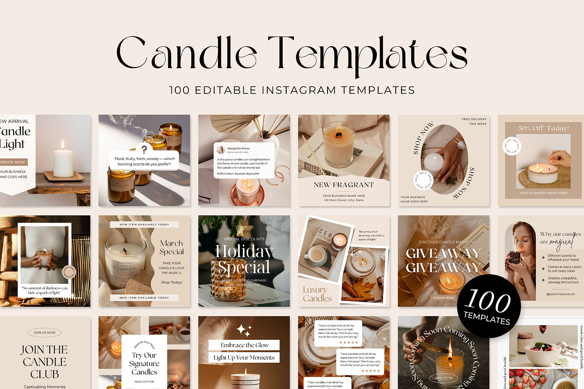 Candle Instagram Post Template, a Social Media Template by ShopRShop