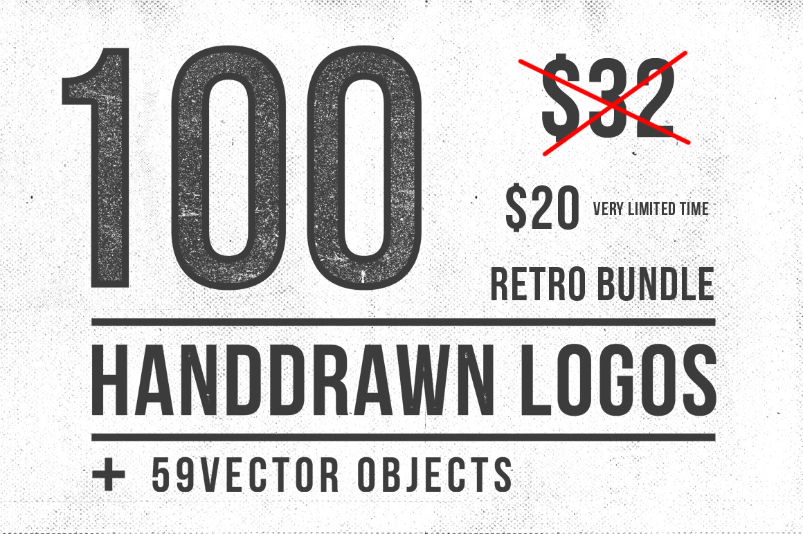 100 Hand Drawn Logos, a Branding & Logo Template by TSV Creative