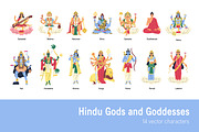 Hindu gods and goddesses set, a Person Illustration by Good Studio