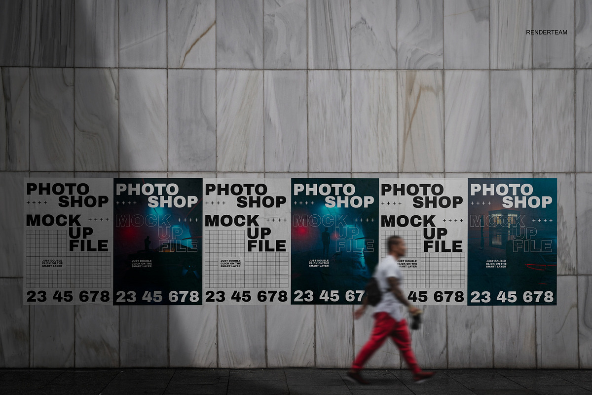 Wall Poster Mockup Set (10 PSD)