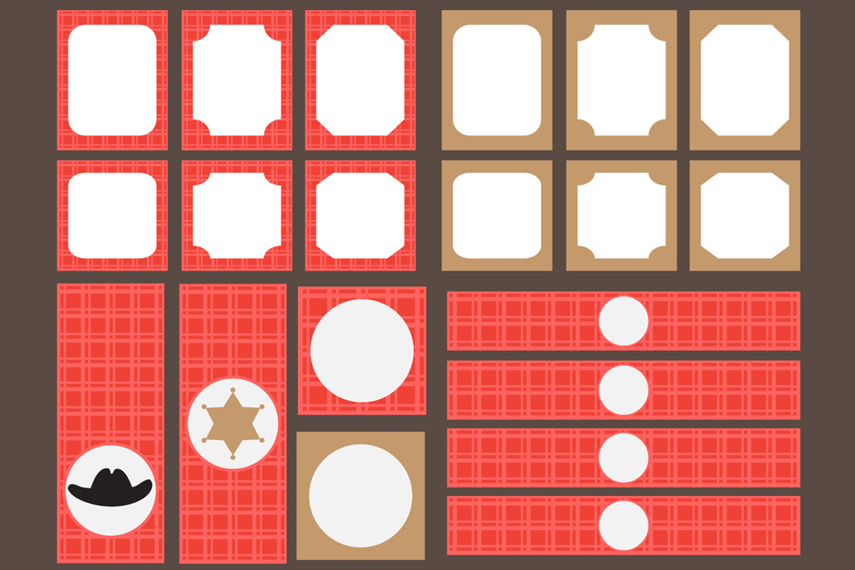 Printable cowboy party set, a Card Template by Anastasia Romb Design