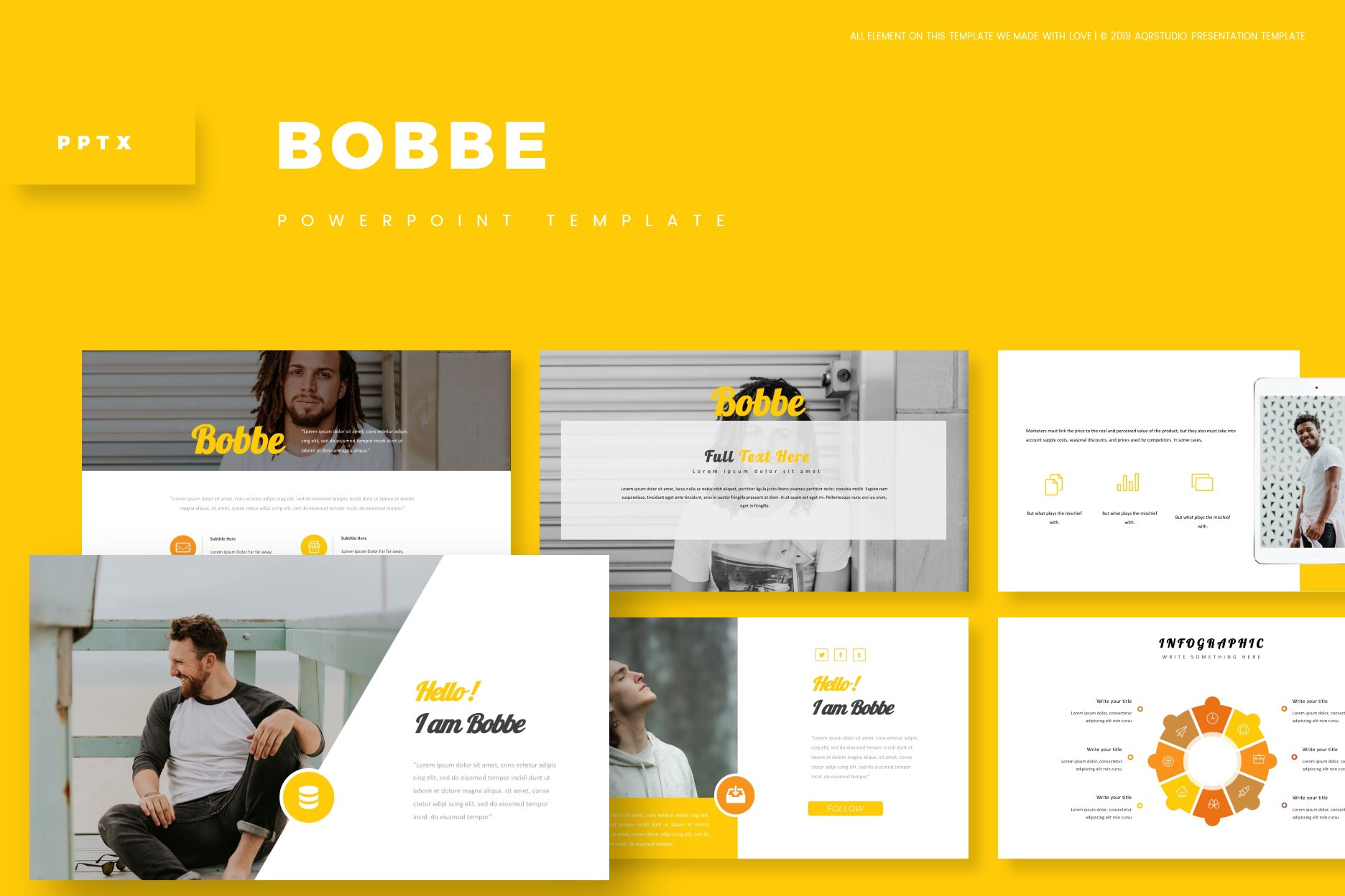 Bobbe - Powerpoint Template, a Presentation Template by AQR Studio