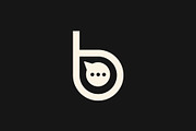 Letter B Chat Talk Logo Template