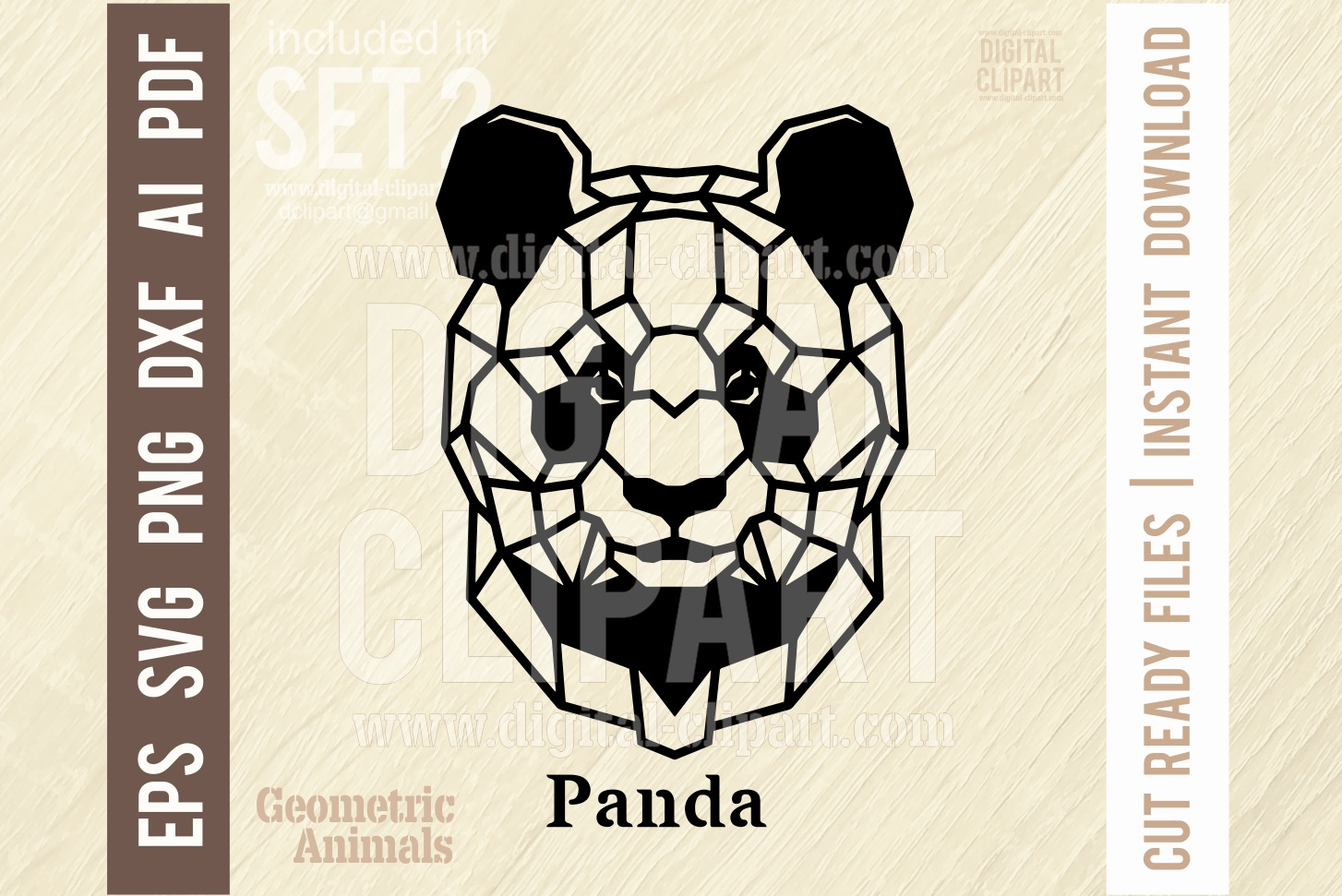 Panda - Geometric Animals SVG File, an Animal Illustration by Digital ...