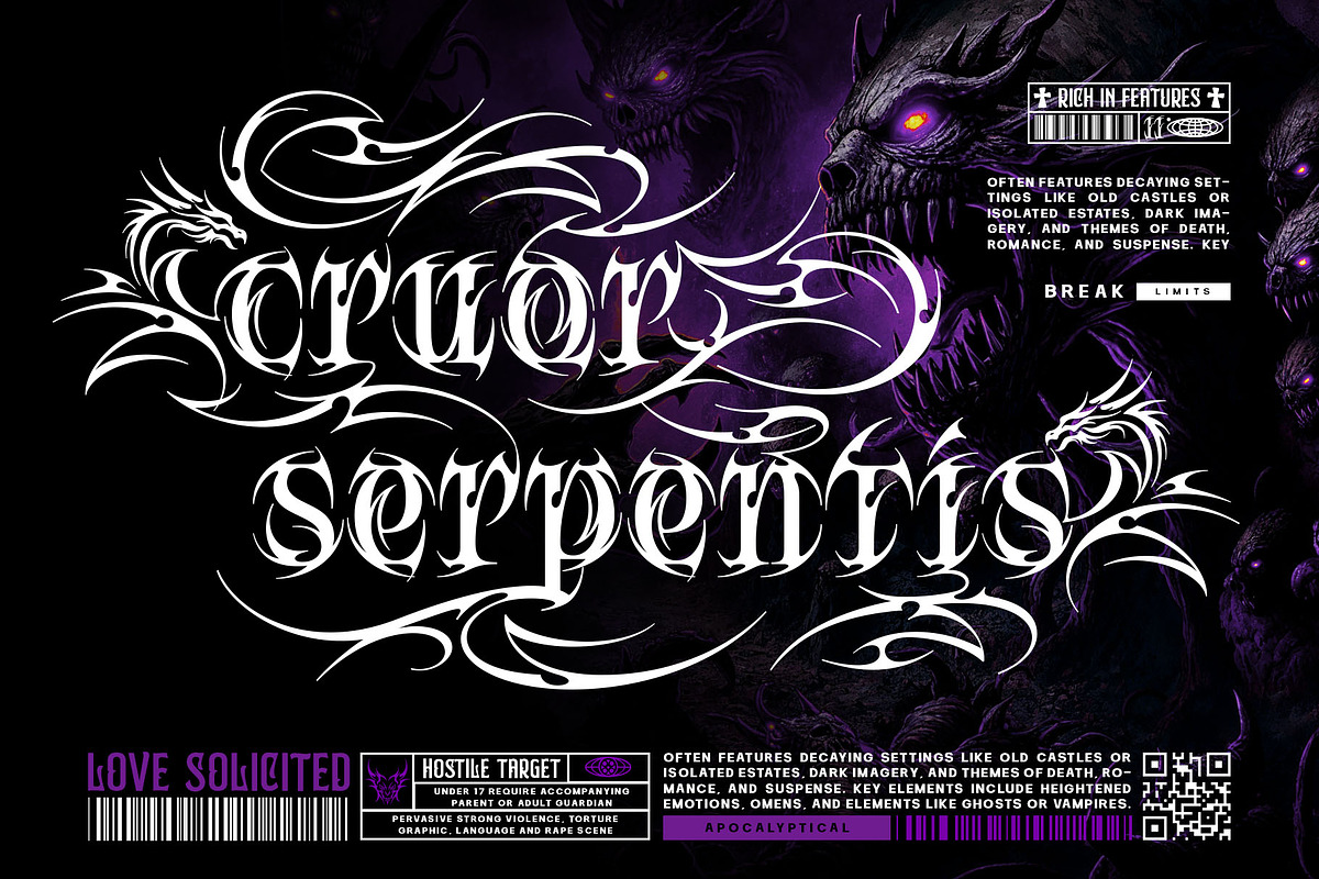 Cursed Claw Typeface, a Blackletter Font by alit design