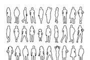 Set of detailed people silhouettes, an Outline Icon by BestPics