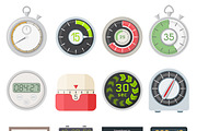 Timer clocks vector | Work Illustrations ~ Creative Market