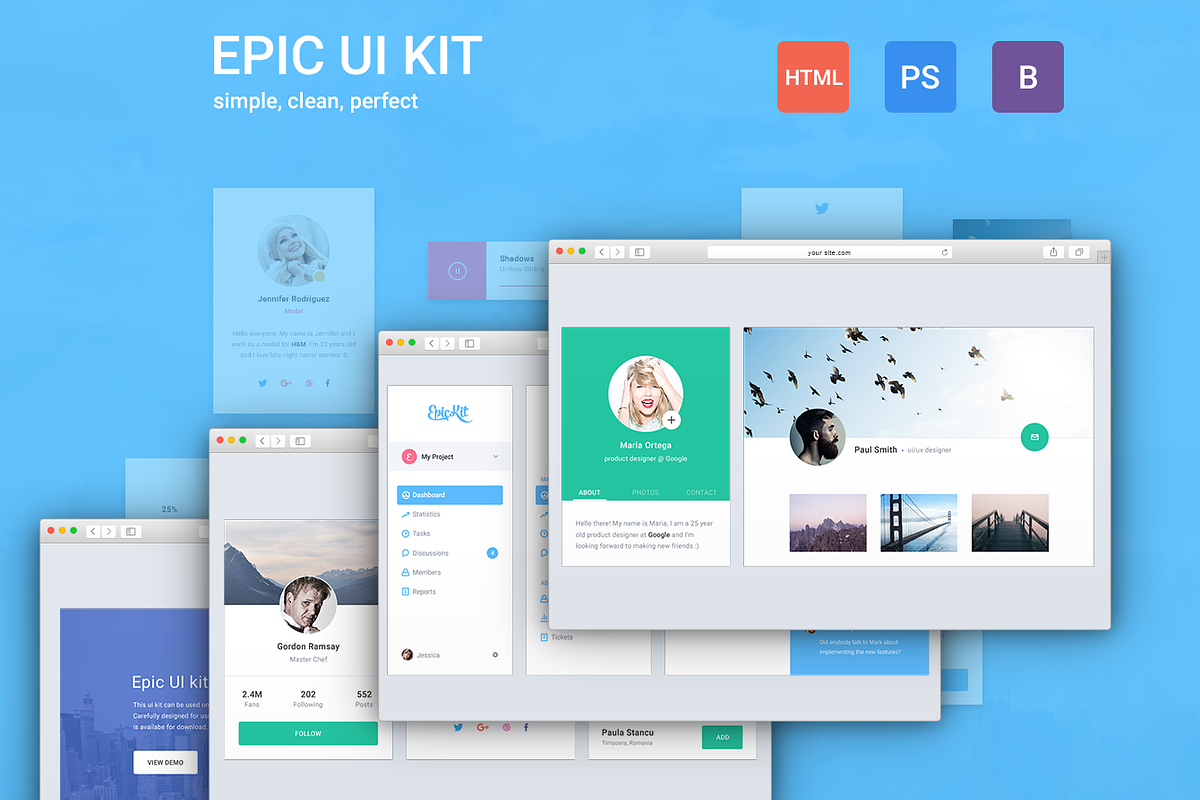 Epic UI Kit + Bootstrap Theme, an UI Kit Template by EpicShop