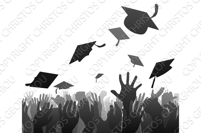 Graduates graduation crowd, an Education Illustration by Christos Georghiou