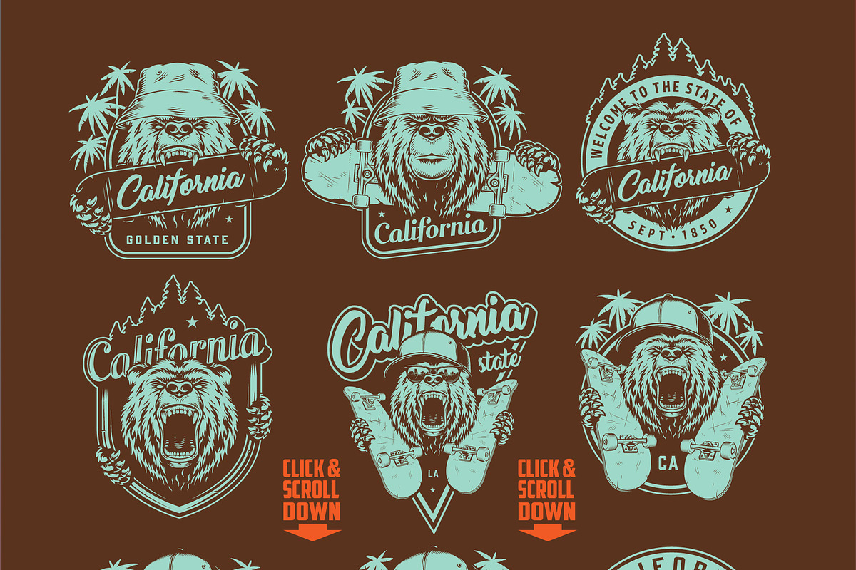 Vintage California Emblems, a Graphic by DGIM studio | Creative Market