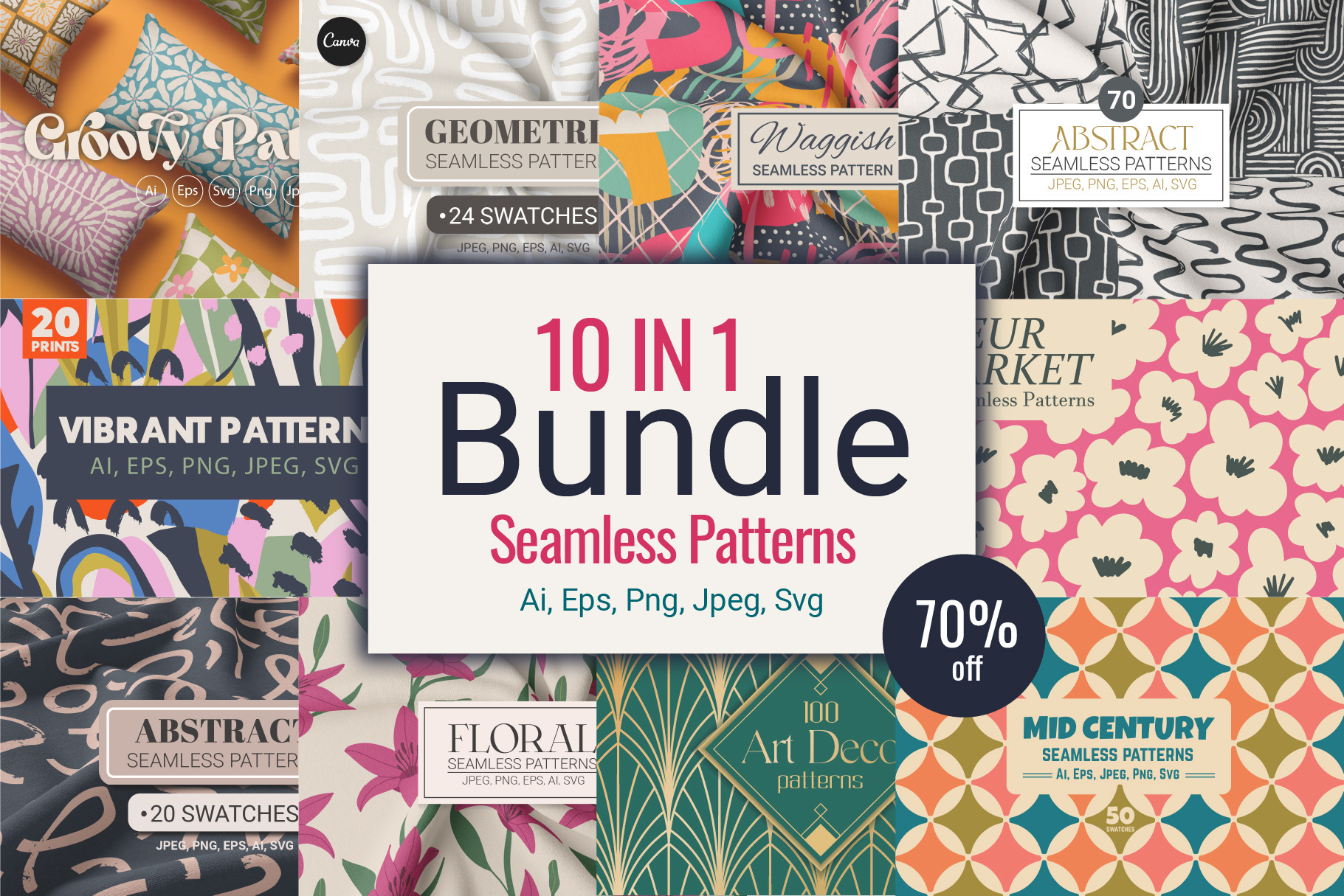 10 in 1 - Seamless Pattern Bundle, a Pattern Graphic by AnnArt