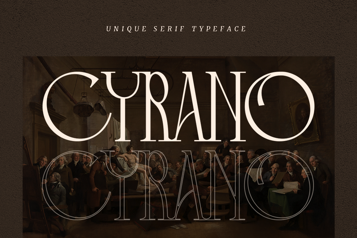 Cyrano - Unique Serif Typeface, a Serif Font by Dharmas Studio