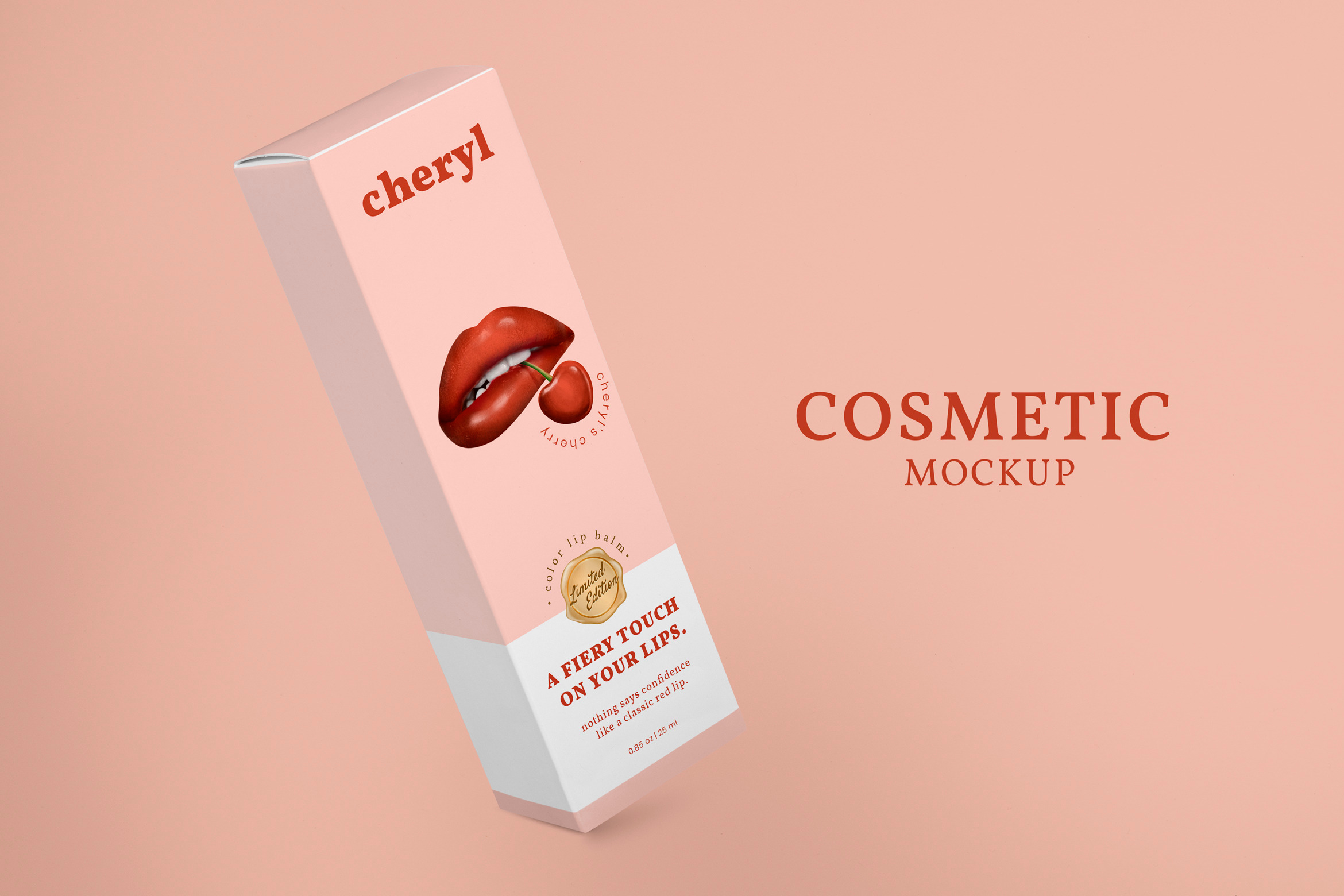 Red lipstick box mockup cosmetic, a Cups & Container Mockup by rawpixel