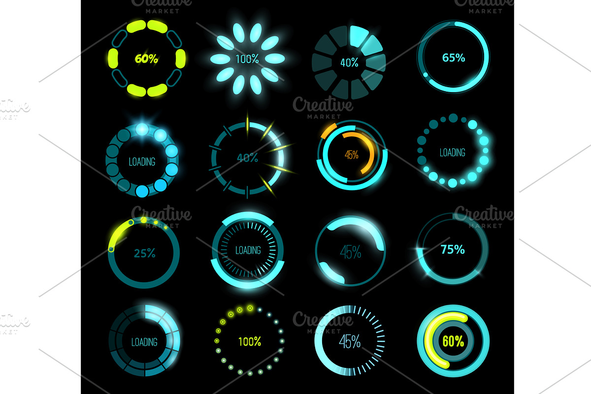 HUD futuristic loading bars, a Templates & Theme by Vector Tradition ...