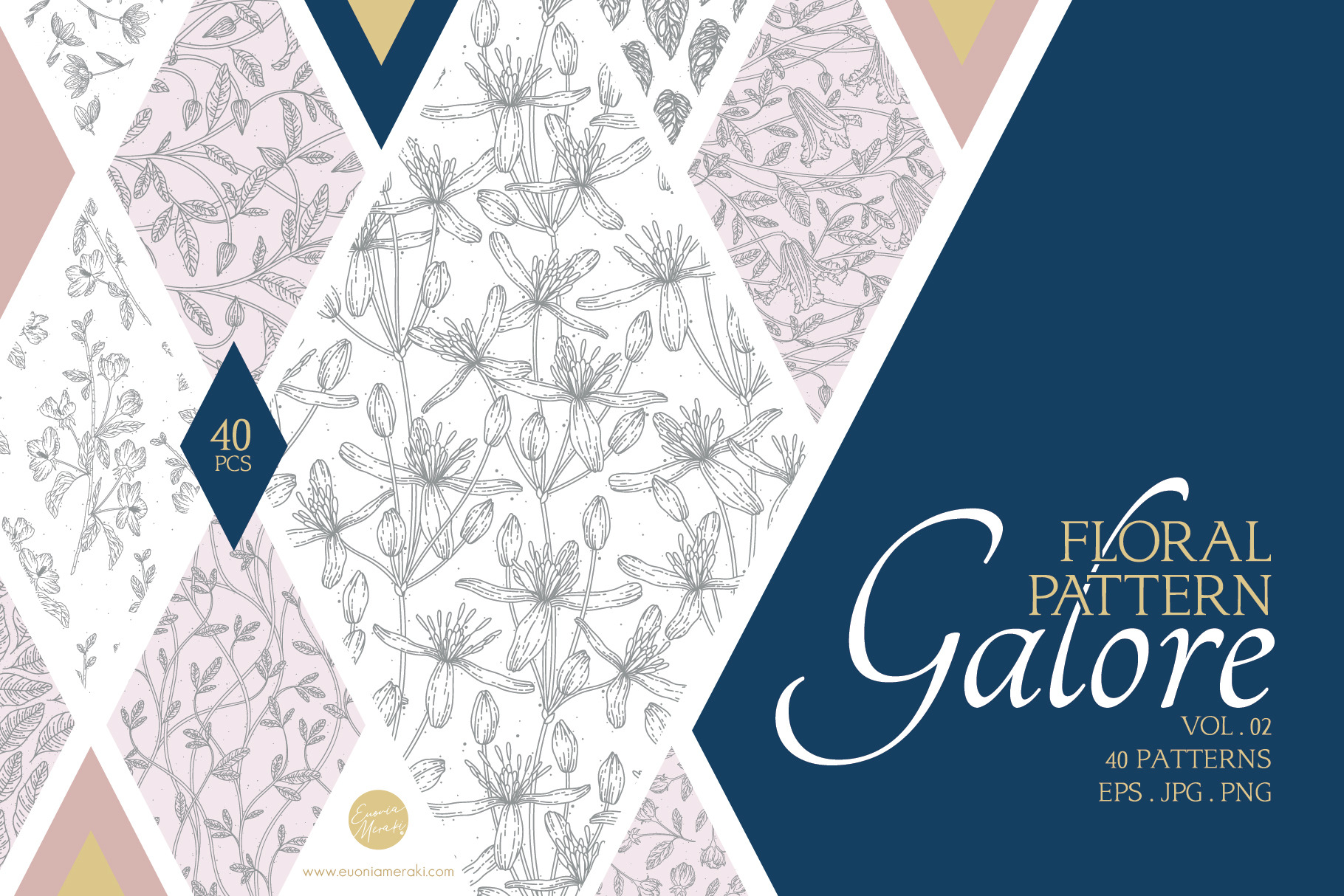 Floral Pattern Galore Vol 02, a Pattern Graphic by Euonia Meraki
