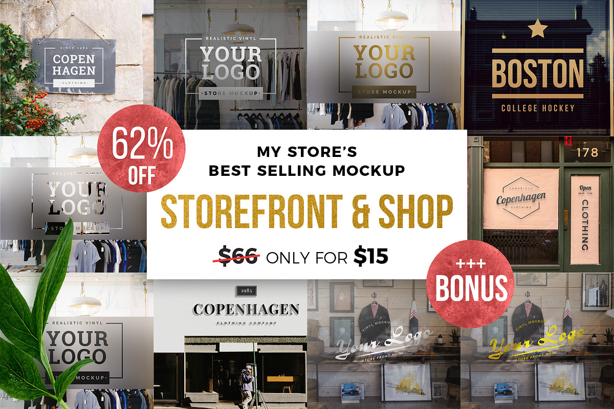 Storefront/Shop Mockup Bundle, a Shirt Mockup by Riopurba